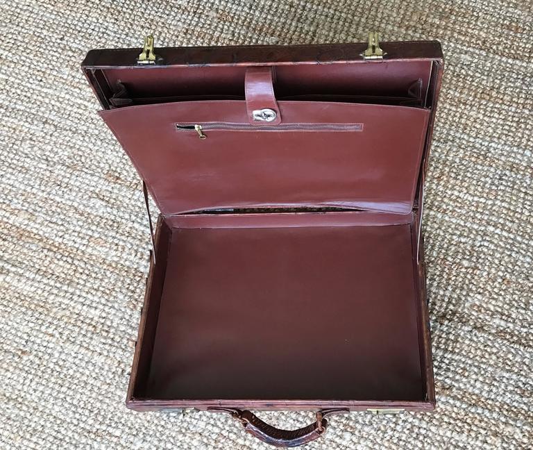 1930s Deluxe Leather Suitcase or Business Case with Realistic Alligator ...