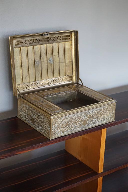 Unique 19th Century Embossed Brass Box of Yellow Metal by P.H. Muntz's ...