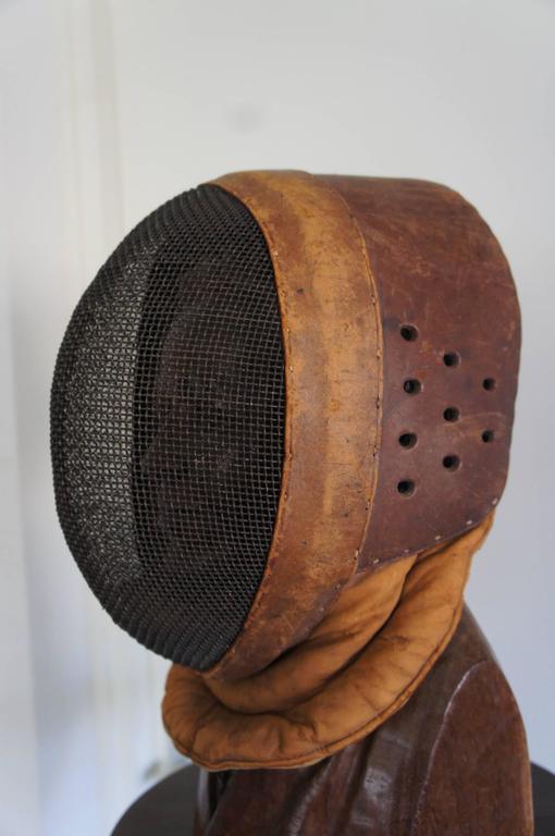 Early 20th Century Leather and Metal Fencing Mask in Good and Original ...