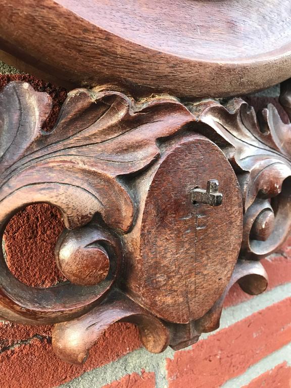 18th Century Impressive and Hand Crafted Oak Hunting Wall Mirror with ...