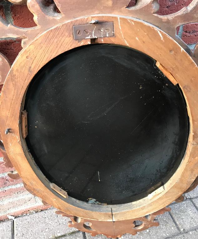 18th Century Impressive and Hand Crafted Oak Hunting Wall Mirror with ...