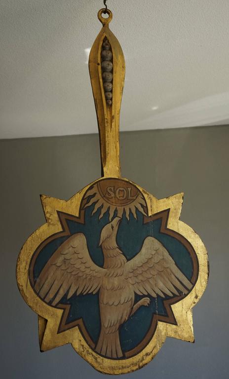 Antique Hand Painted and Gilt Gothic Ornament Depicting the Eagle of ...