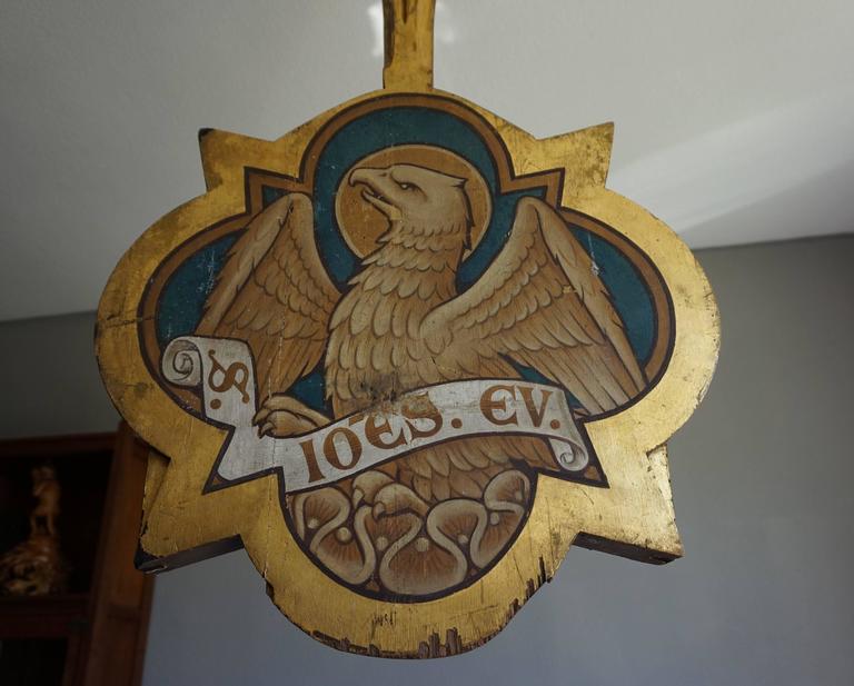 Antique Hand Painted and Gilt Gothic Ornament Depicting the Eagle of ...