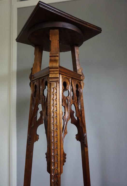 Antique and Large Hand Carved Gothic Revival Studio Work Easel ...