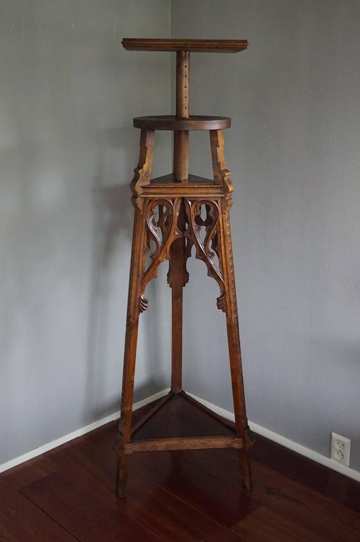 Antique and Large Hand Carved Gothic Revival Studio Work Easel ...