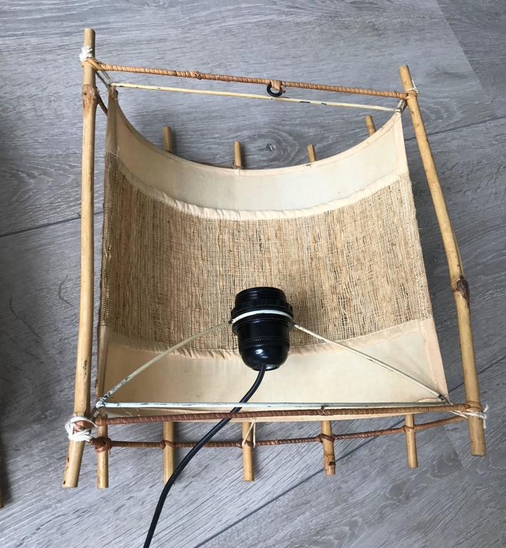 Mid-Century Organic Design Pair of Bamboo Wall Sconces Vintage Set of ...