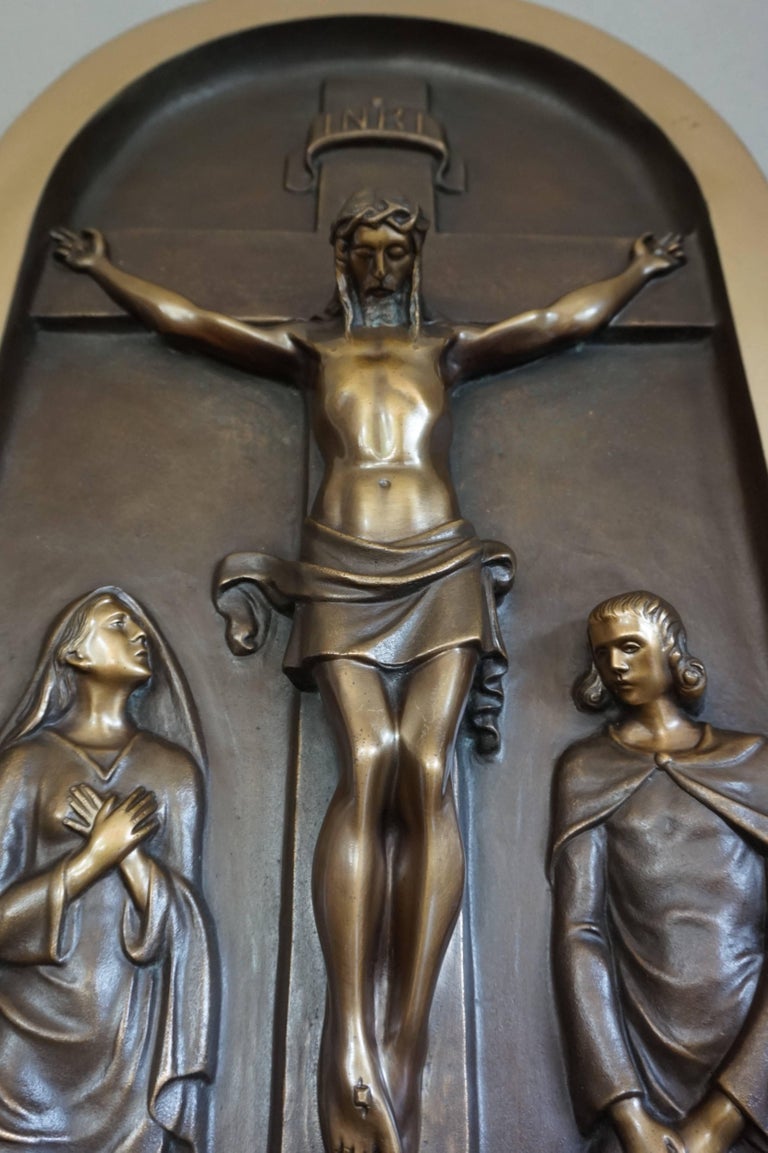 Stunning Early 20th Century Bronze Religious Church Plaque of Christ on ...