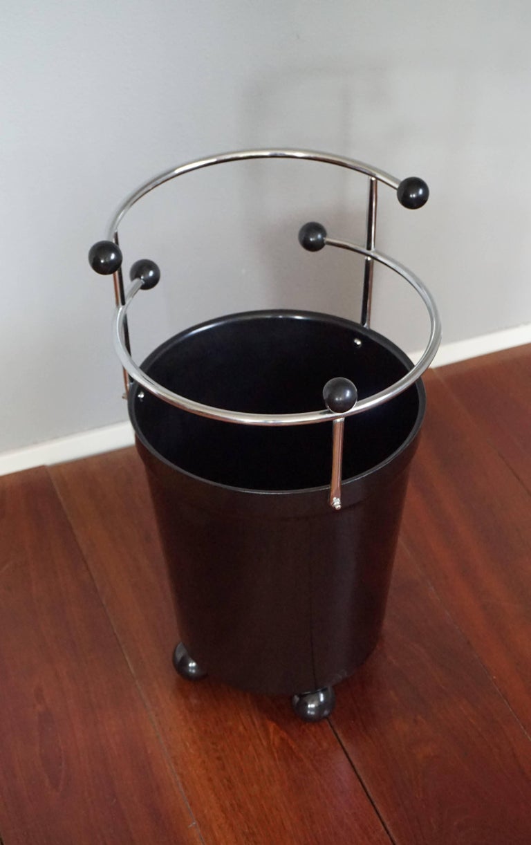 Wow Factor 1930s Vintage Art Deco Black Bakelite and Chrome Umbrella ...