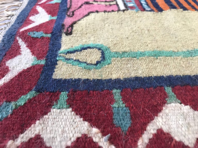 Early 20th Century Egyptian Revival Hand-Knotted Carpet / Tapestry Isis ...