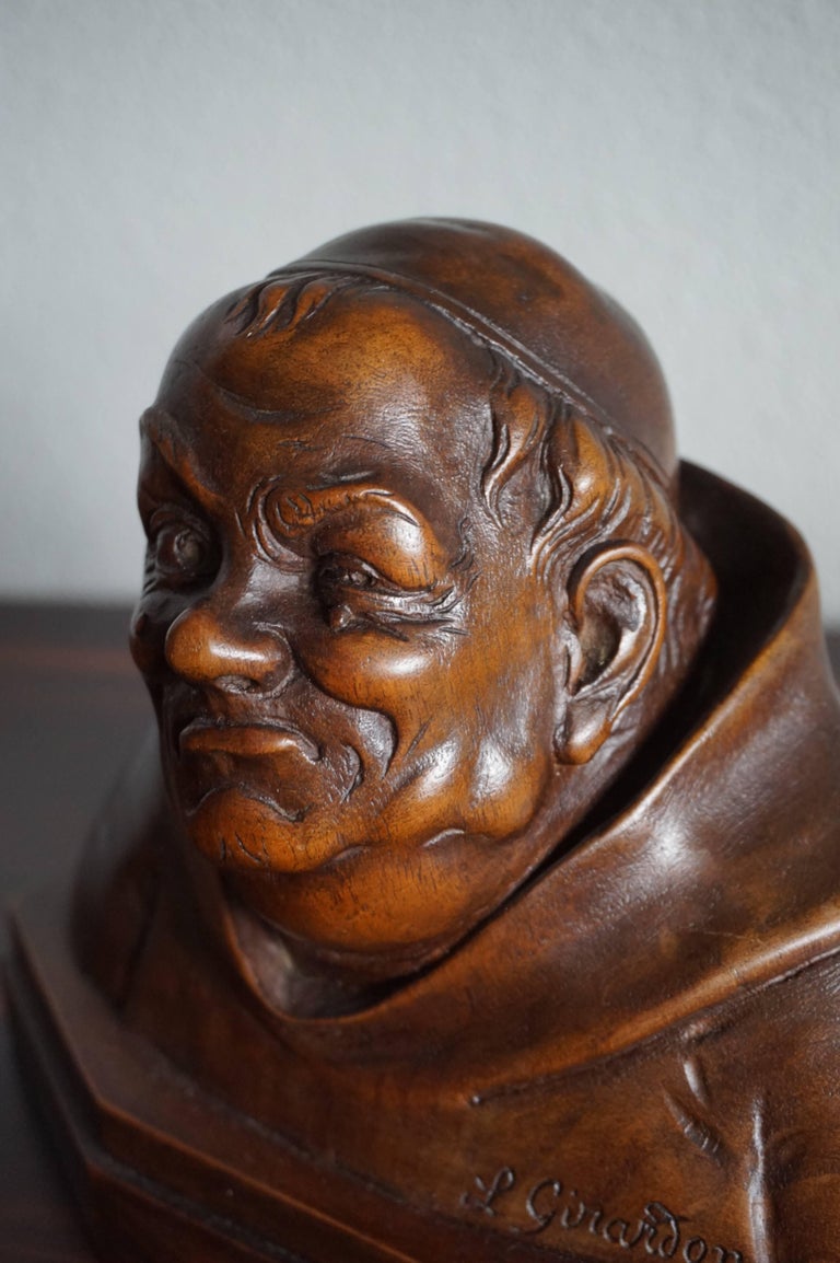 Pair of Antique Hand Carved Renaissance Revival Caricature Monk ...