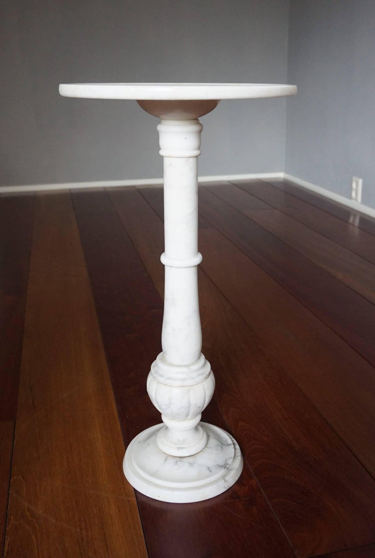 Great Condition Vintage White Alabaster Dismountable Pedestal / Plant ...