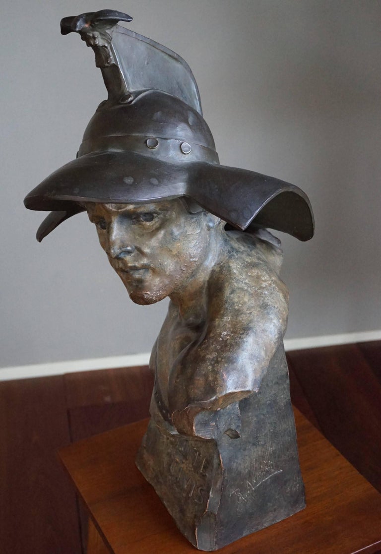 Stunning Antique Terracotta Roman Gladiator Bust Sculpture w Eagle ...