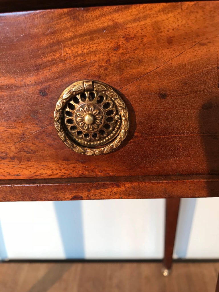 Empire Style Mahogany End Table with Faux Books Rolling Shutter Door ...