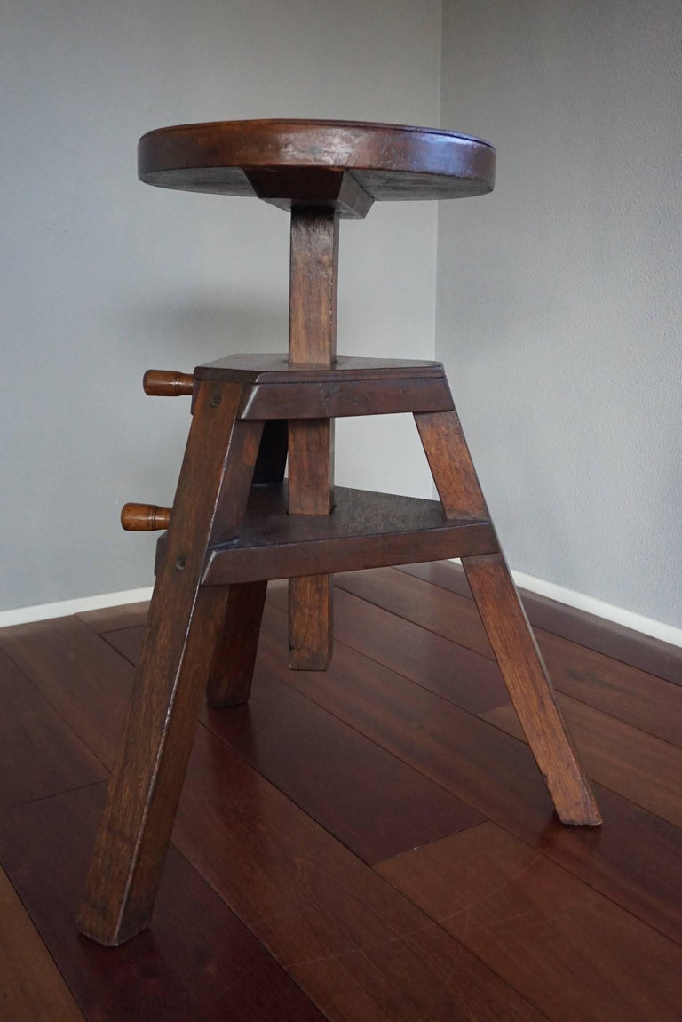 Antique Arts and Crafts Sculptor Stand / Sculpture Display Pedestal of ...