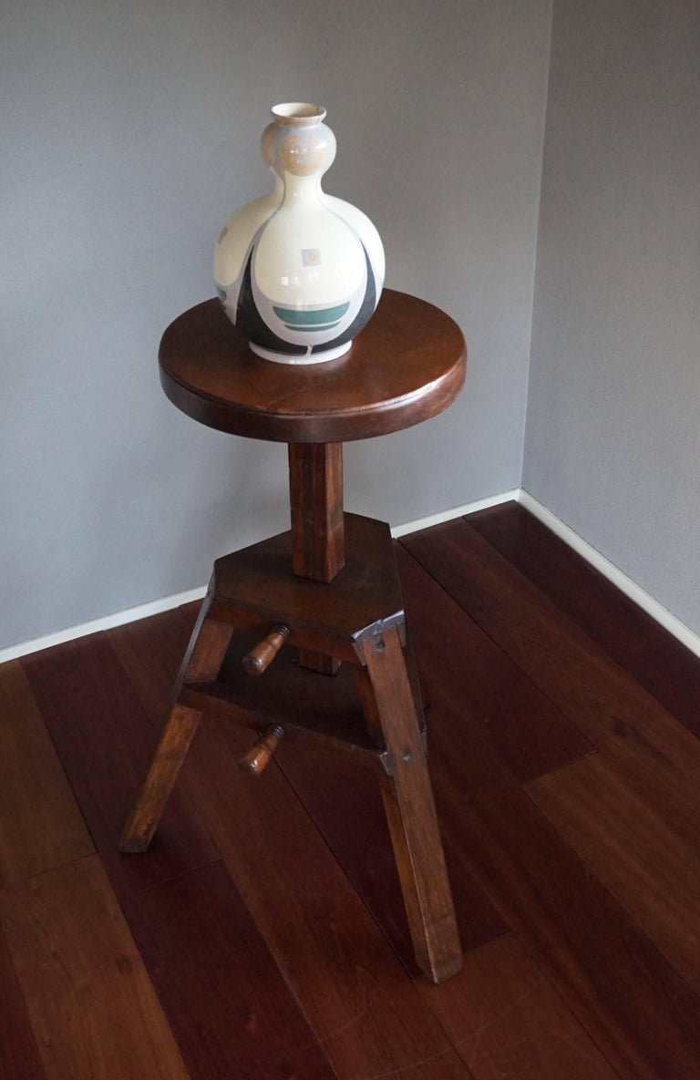 Antique Arts and Crafts Sculptor Stand / Sculpture Display Pedestal of ...