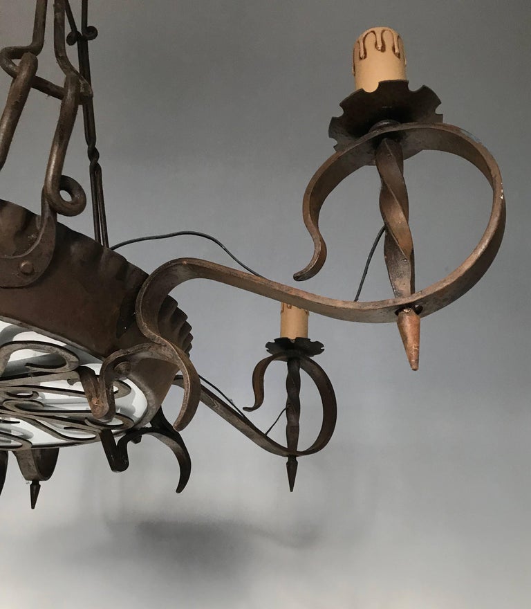Antique Large Arts and Crafts Wrought Iron Medieval and Castle Style ...