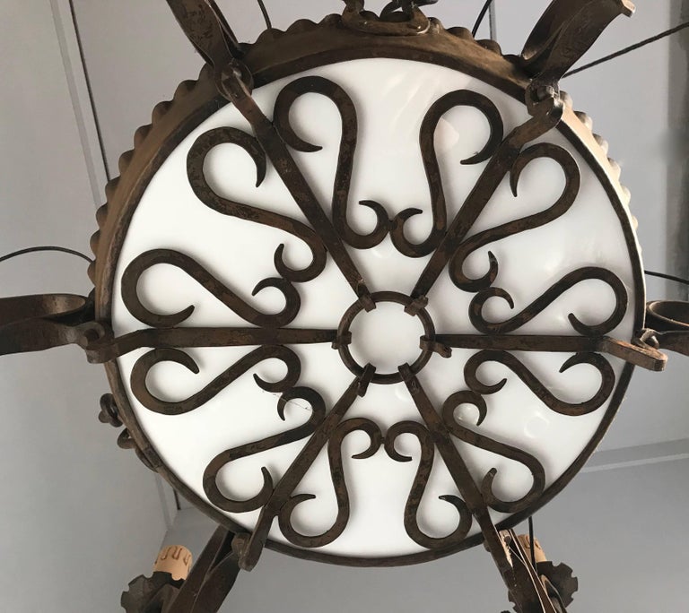 Antique Large Arts and Crafts Wrought Iron Medieval and Castle Style ...