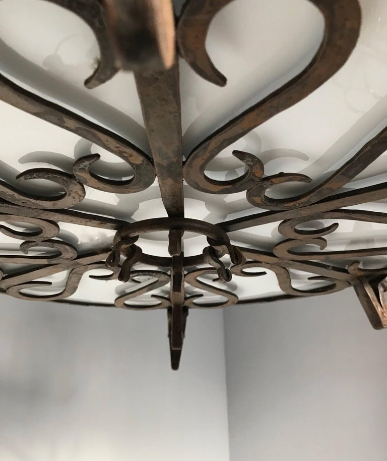 Antique Large Arts and Crafts Wrought Iron Medieval and Castle Style ...