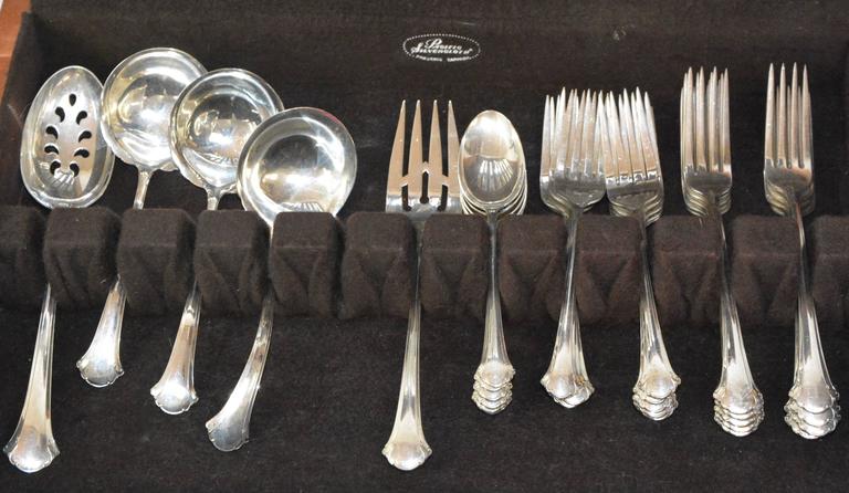 Towle Sterling Silver Flatware Set Chippendale Pattern 39 Pieces For ...