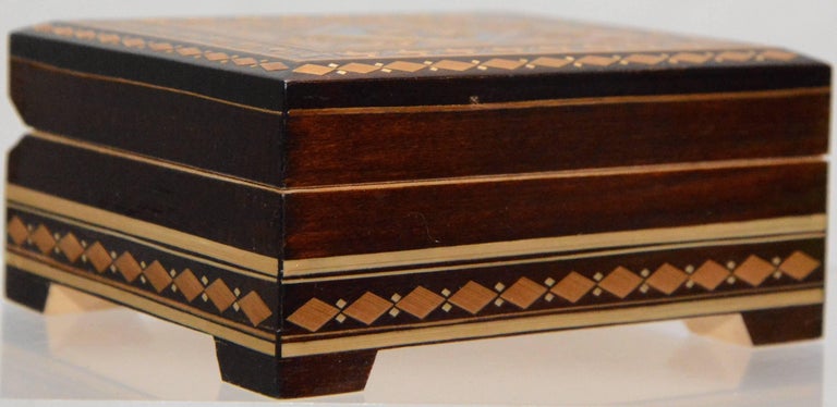 Russian Wooden Inlay Decorative Box For Sale at 1stDibs