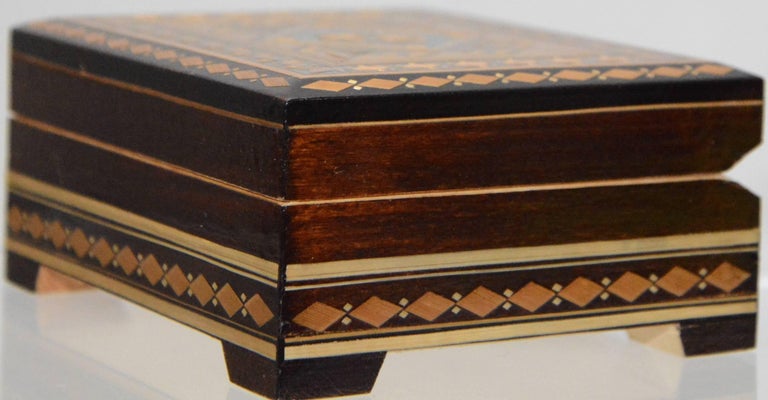 Russian Wooden Inlay Decorative Box For Sale at 1stDibs