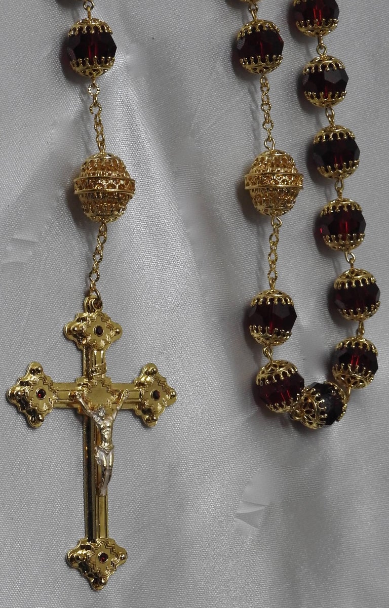 Rosary from the Vatican Library Red Czech Beads at 1stDibs