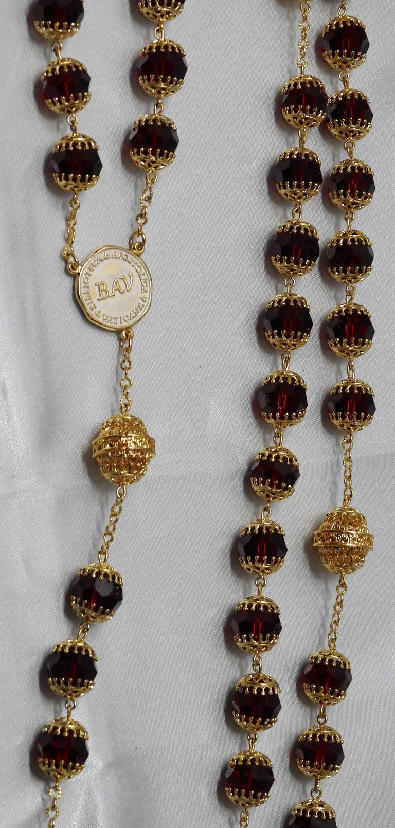 Rosary from the Vatican Library Red Czech Beads at 1stDibs