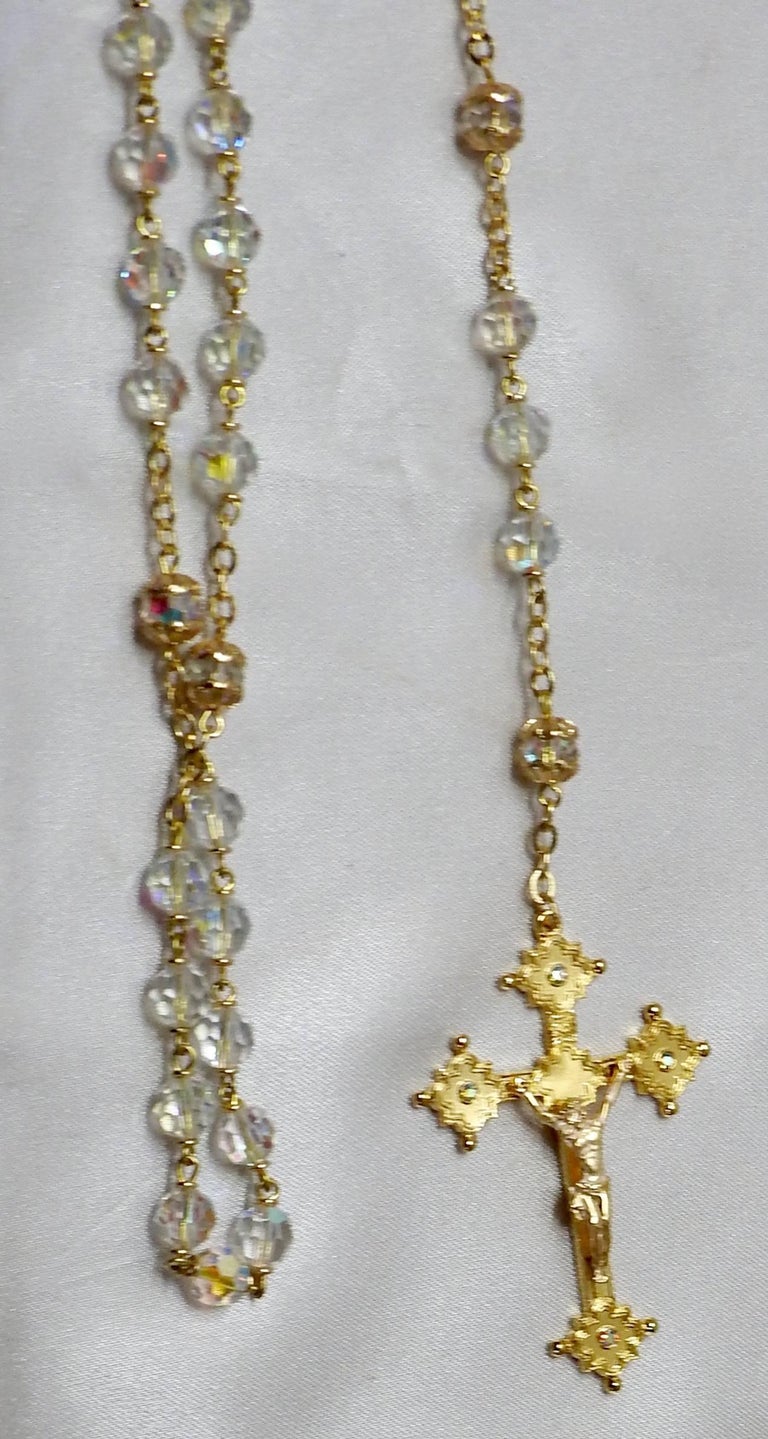 Rosary from the Vatican Library Clear Glass Czech Beads at 1stDibs