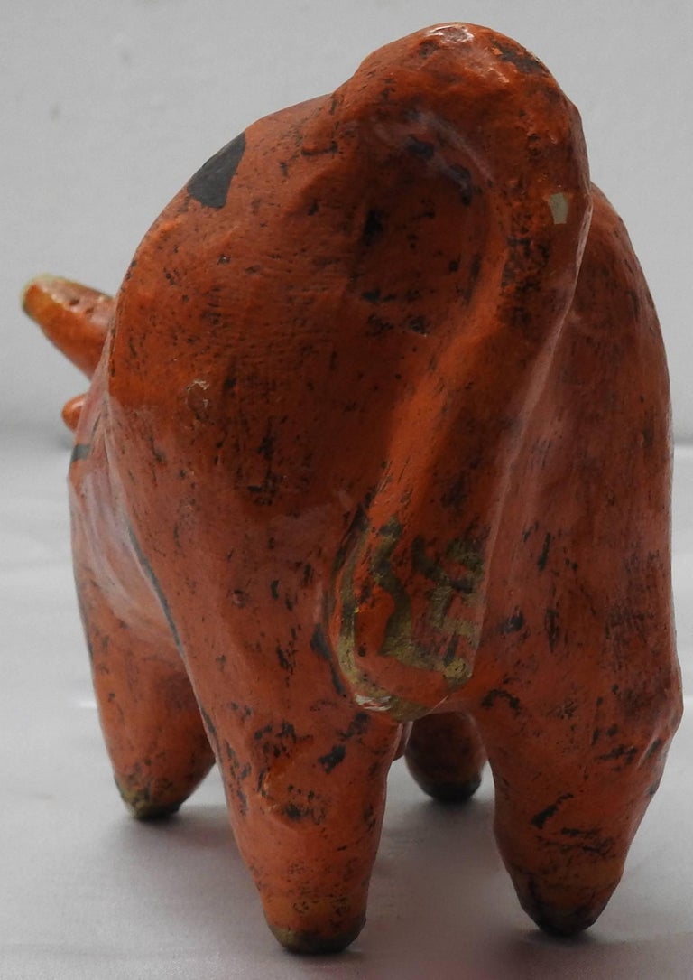 Mexican Papier Mâché Bull Figurine For Sale at 1stdibs