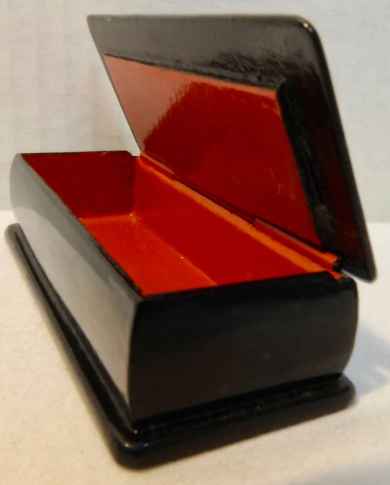 Hand-Painted Russian Lacquer Box with Mother of Pearl Snow Scene at 1stDibs