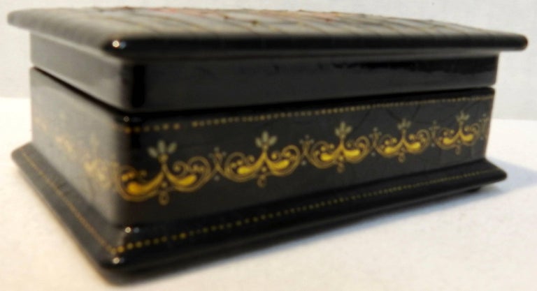 Vintage Hand Painted Russian Lacquer Box with Fairies at 1stDibs ...