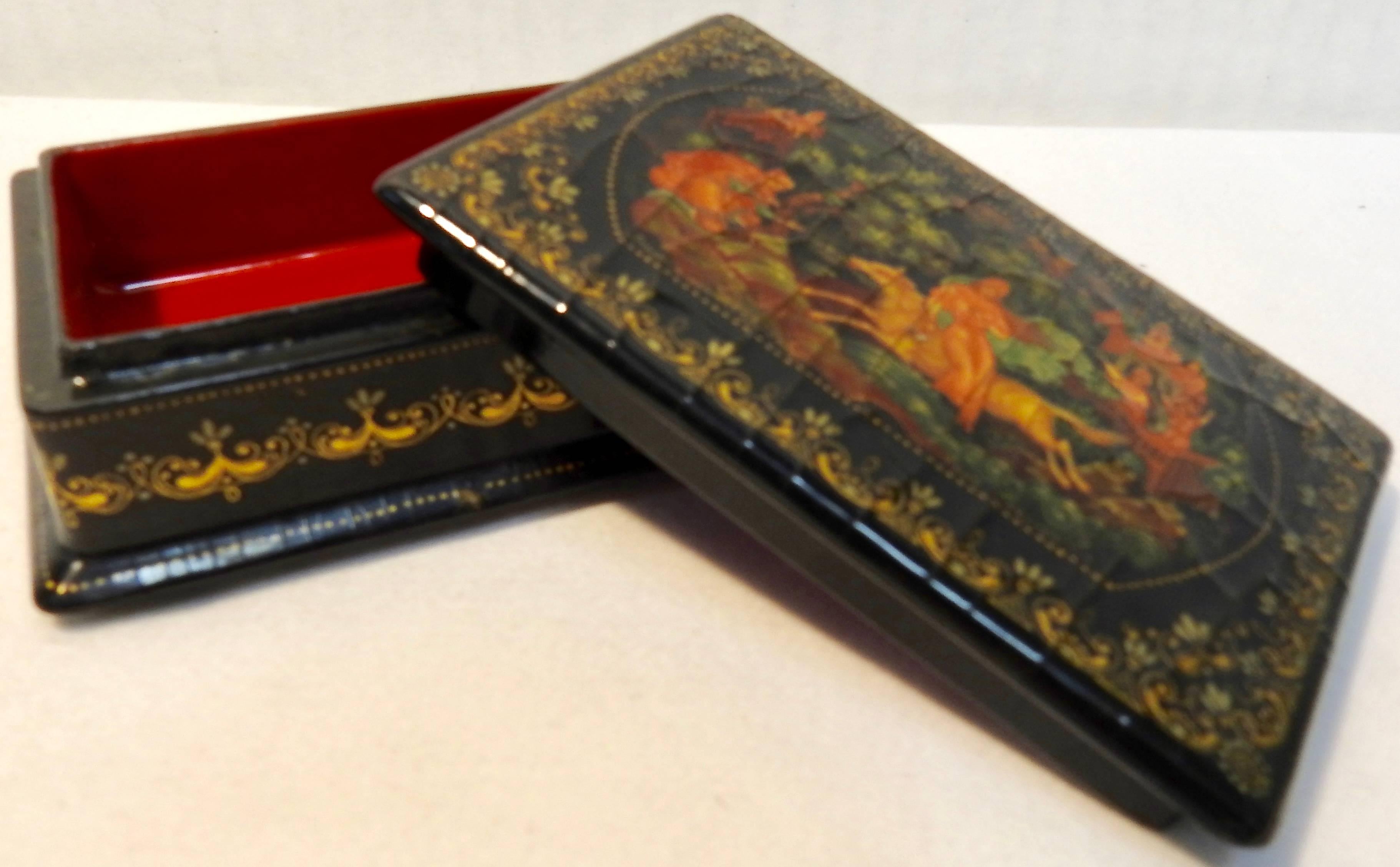 Hand painted Box Russian Lacquer box Jewelry Storage Storage ...