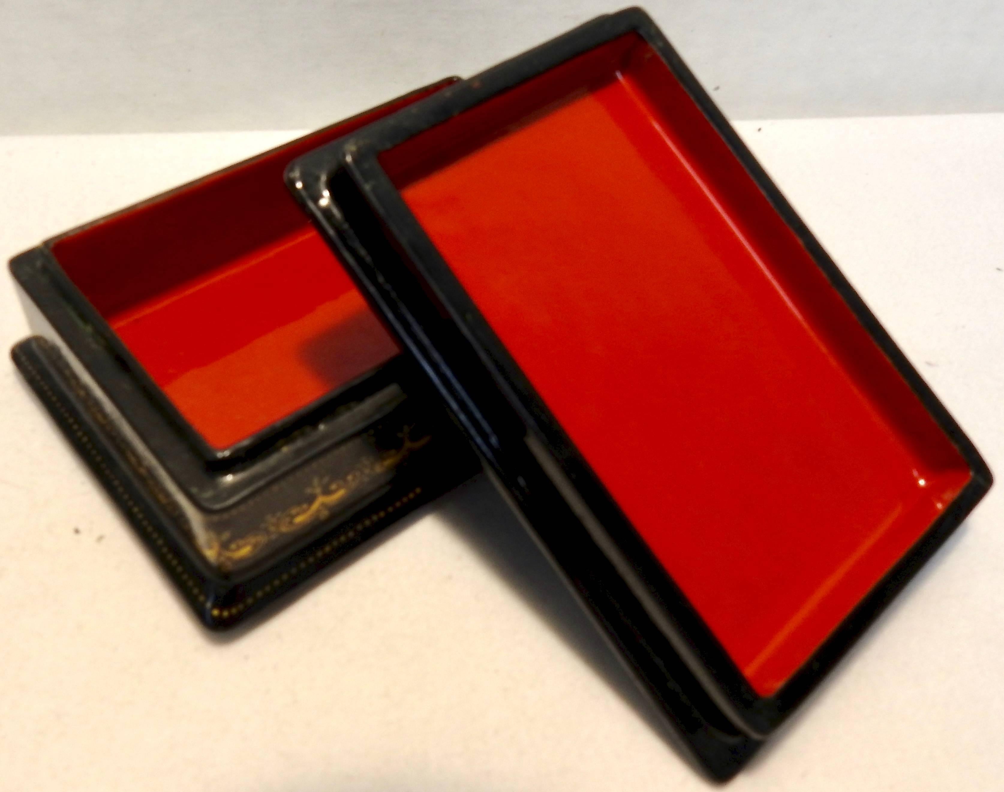 Vintage Hand Painted Russian Lacquer Box with Fairies at 1stDibs