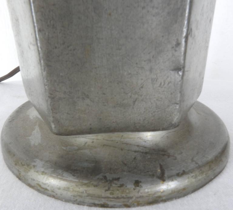 1844 Engraved Pewter Lamp at 1stDibs
