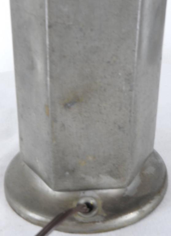 1844 Engraved Pewter Lamp at 1stDibs