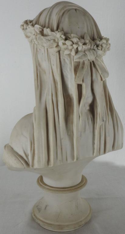 Italian Veiled Marble Signed Bust of Mary at 1stDibs | veiled bust ...