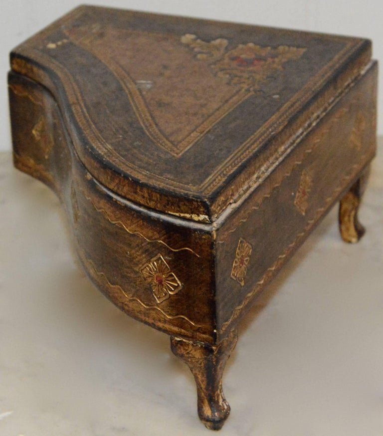 Vintage Florentine Italian Piano Shaped Music Box at 1stDibs