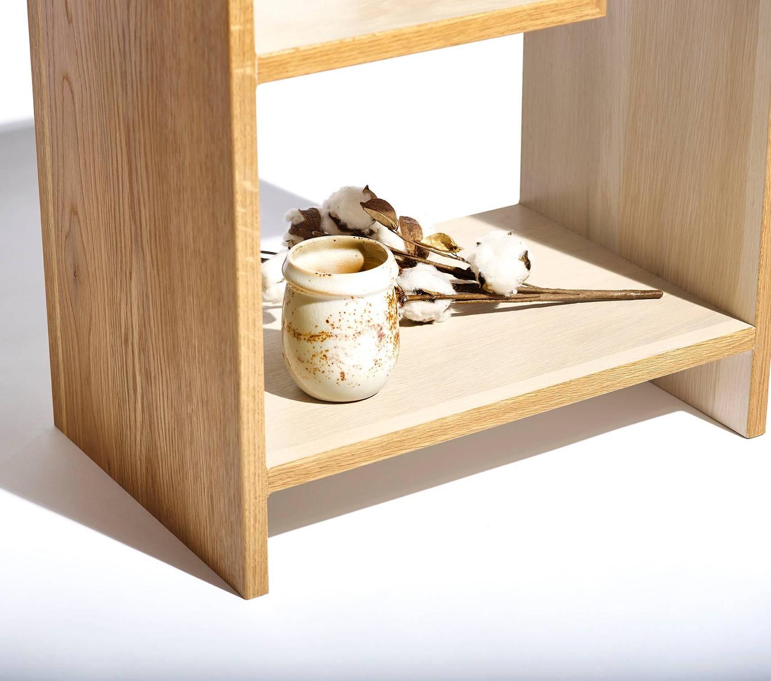 Pocket Side Table in Natural and Bone White Oak For Sale at 1stdibs