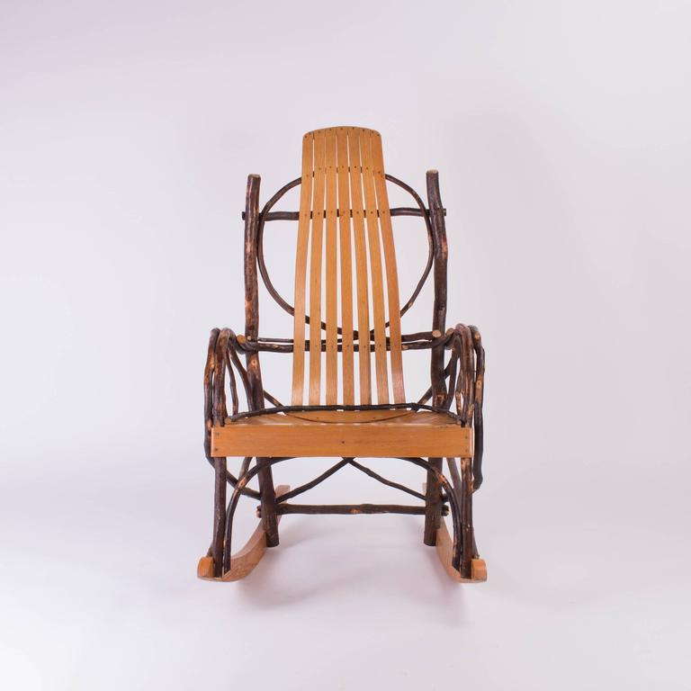 Slated Wood and Tree Branch Artist Studio Rocking Chair at 1stDibs ...