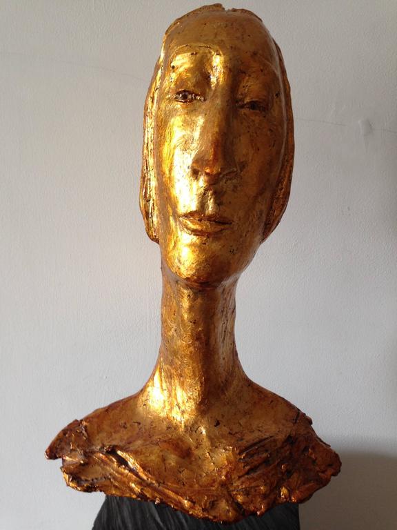 Contemporary Sculpture gilded ceramic Edith Sitwell Sculpture by Simon ...