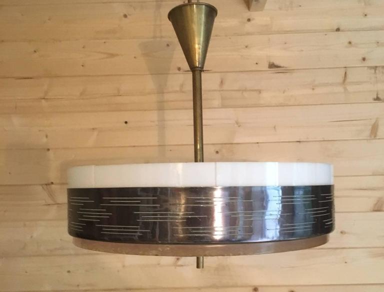 Dallux Gilt Metal and Perspex Ceiling Light Produced by Sinmar, French ...