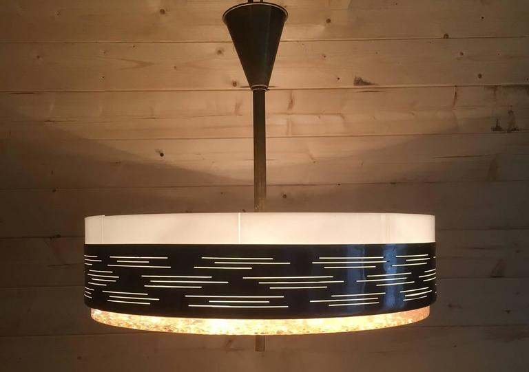 Dallux Gilt Metal and Perspex Ceiling Light Produced by Sinmar, French ...