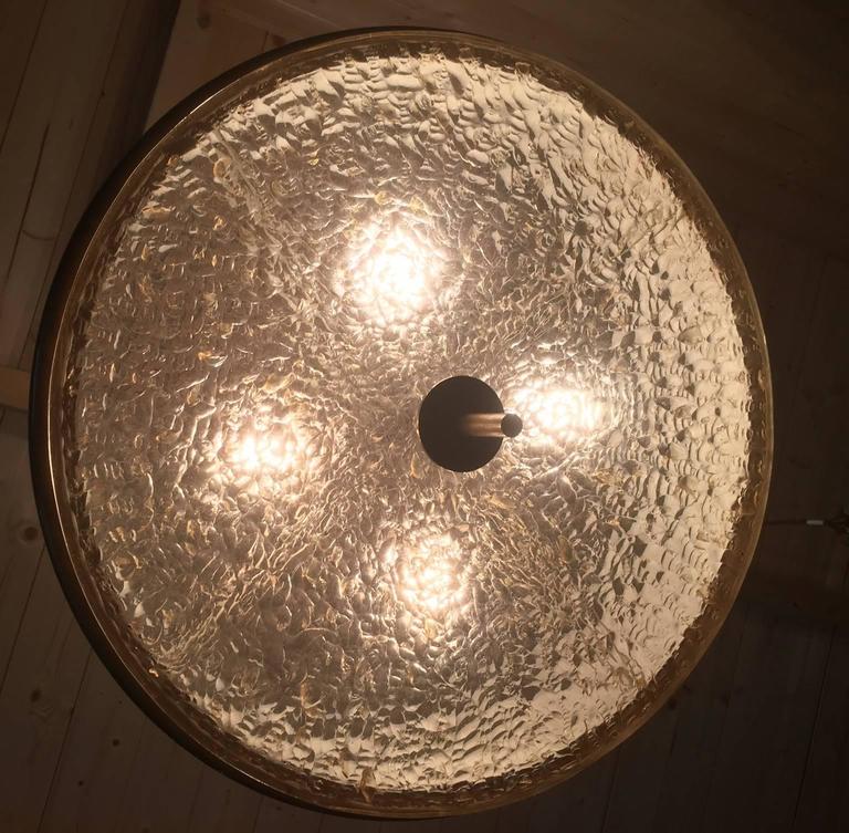 Dallux Gilt Metal and Perspex Ceiling Light Produced by Sinmar, French ...
