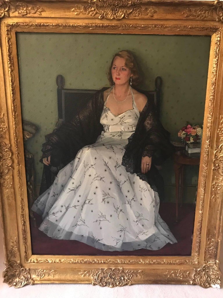 Edwin Greenman, Royal Society of Portrait artists, Oil on Canvas "Mrs ...