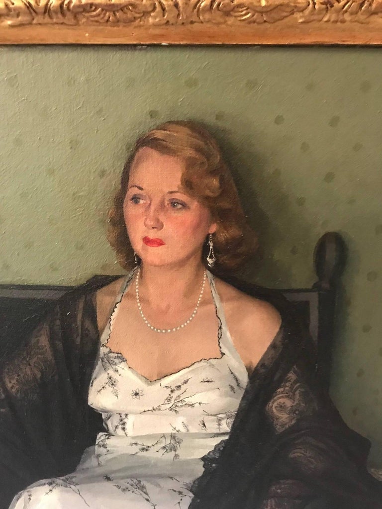 Edwin Greenman, Royal Society of Portrait artists, Oil on Canvas "Mrs ...