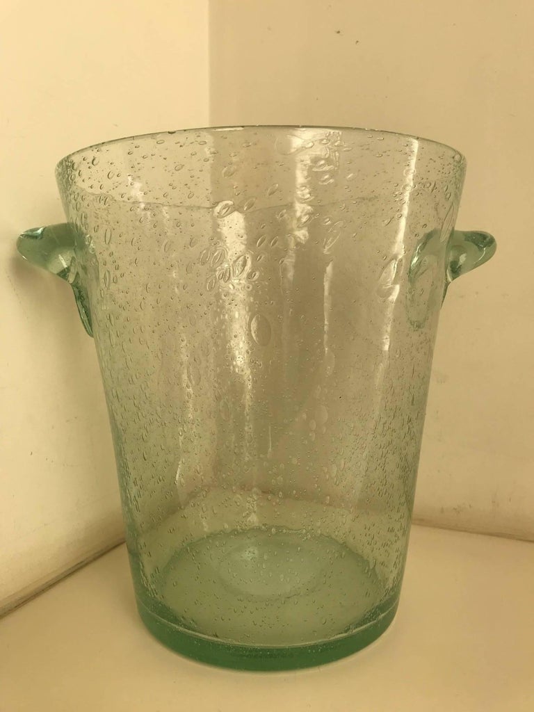 1970s, French Biot Signed Glass Bubble Vase at 1stDibs