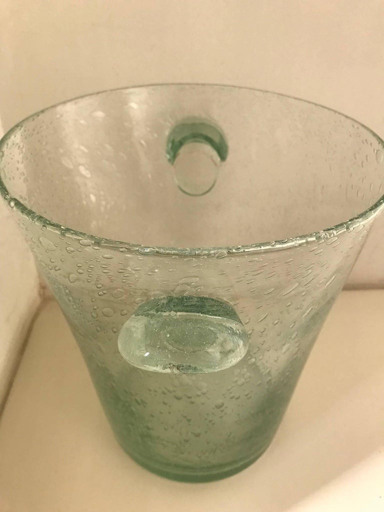 1970s, French Biot Signed Glass Bubble Vase at 1stDibs