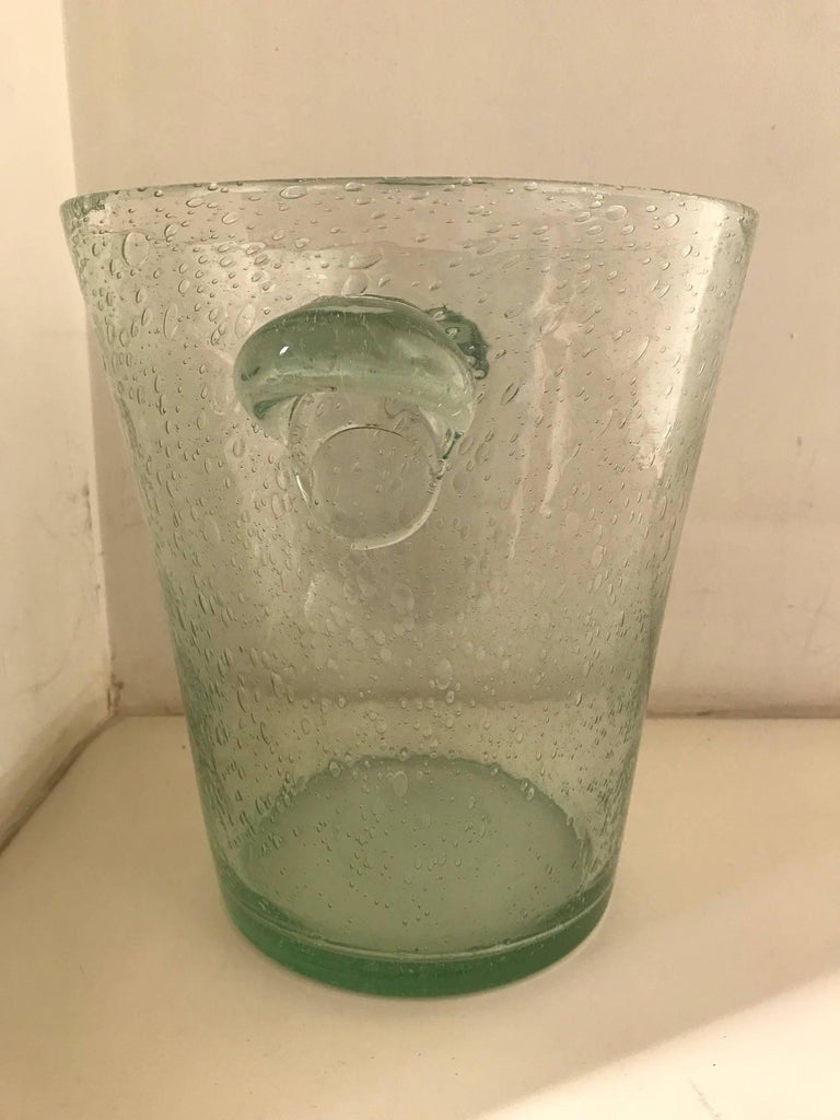 1970s, French Biot Signed Glass Bubble Vase at 1stDibs