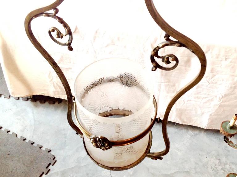 Antique Gas Hall Harp Fixture For Sale at 1stDibs