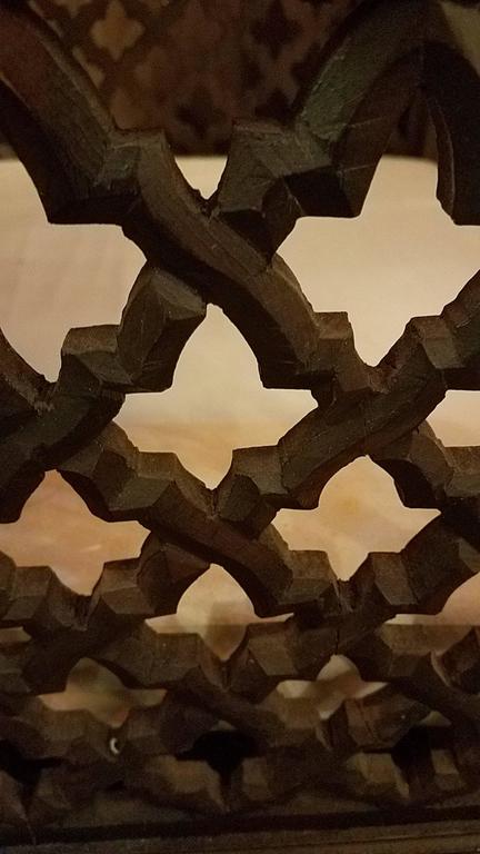 Moroccan Musharrabia Wooden Chair at 1stDibs